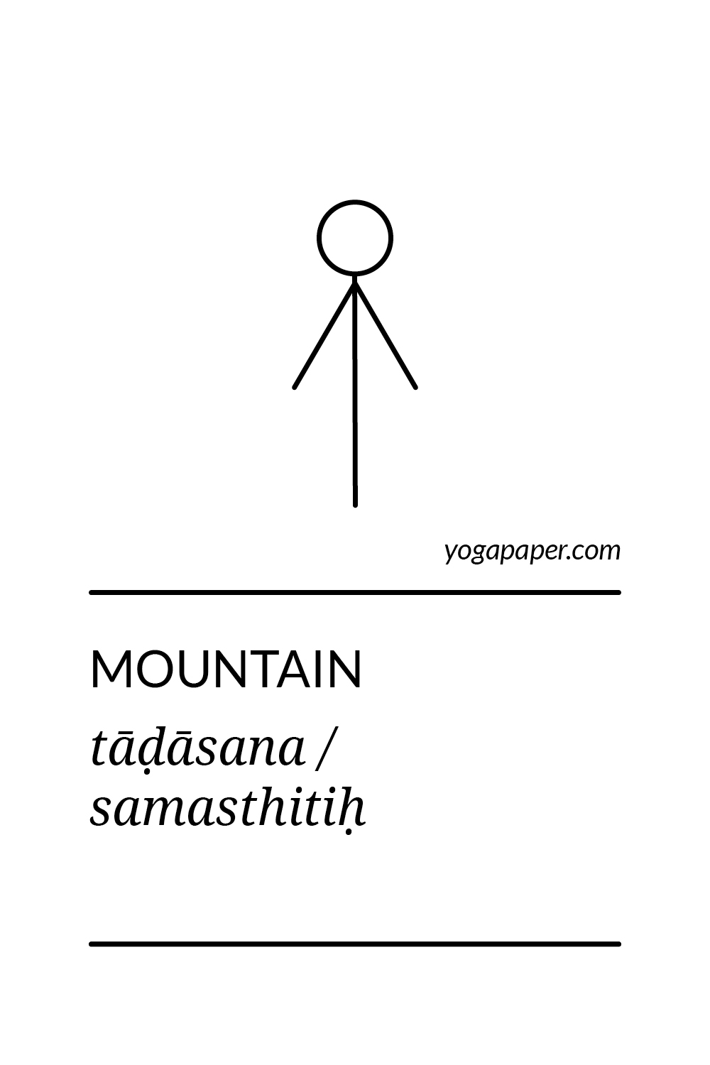 Hatha Yoga Poses With Stick Figures - Yoga Paper