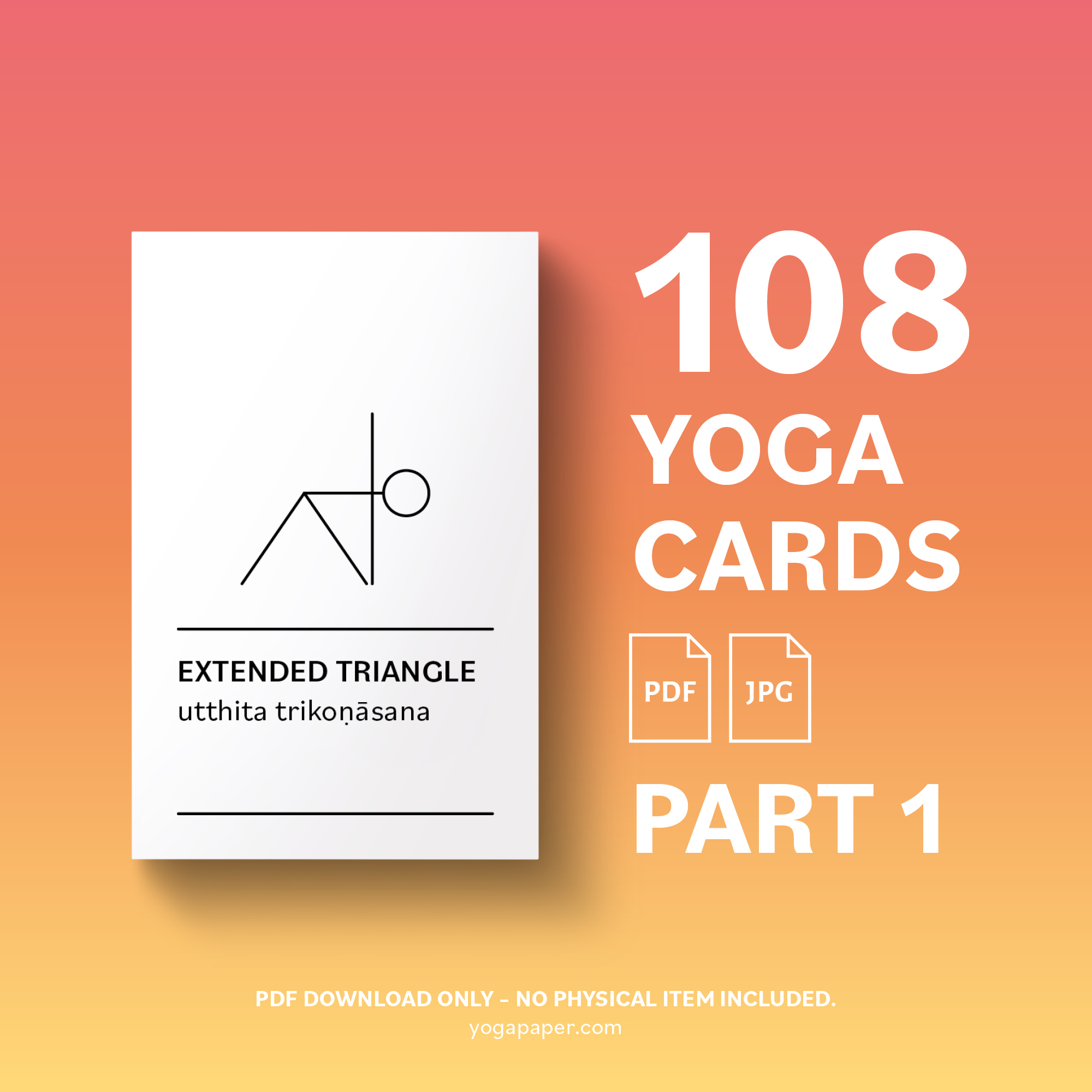 108 Hatha Yoga Poses With Stick Figures - Yoga Paper