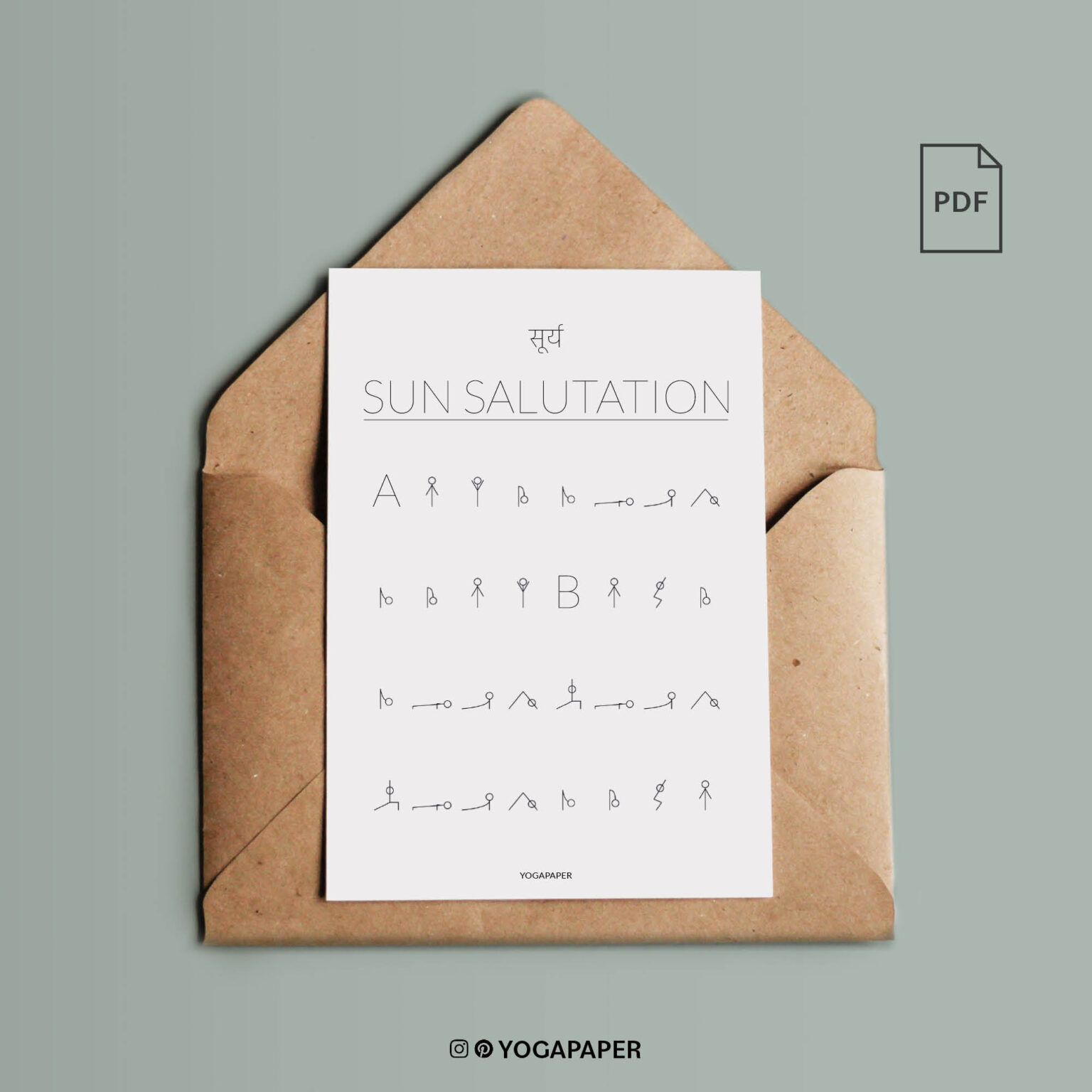 Sun Salutation A and B Yoga Sequences - Yoga Paper