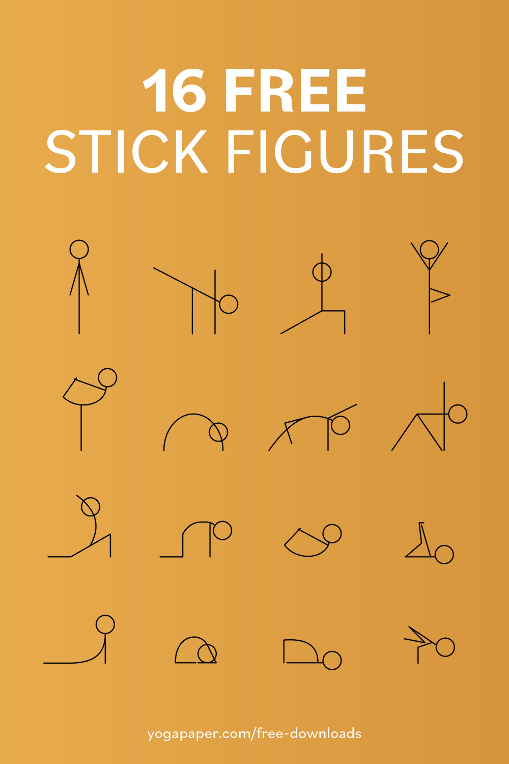 Yoga Stick Figure Poses - Yoga Paper