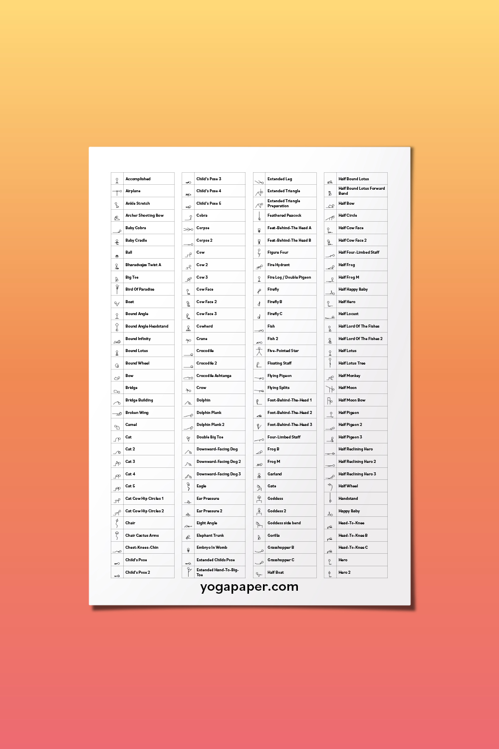 Free Downloads For Yoga Paper Family - Yoga Paper