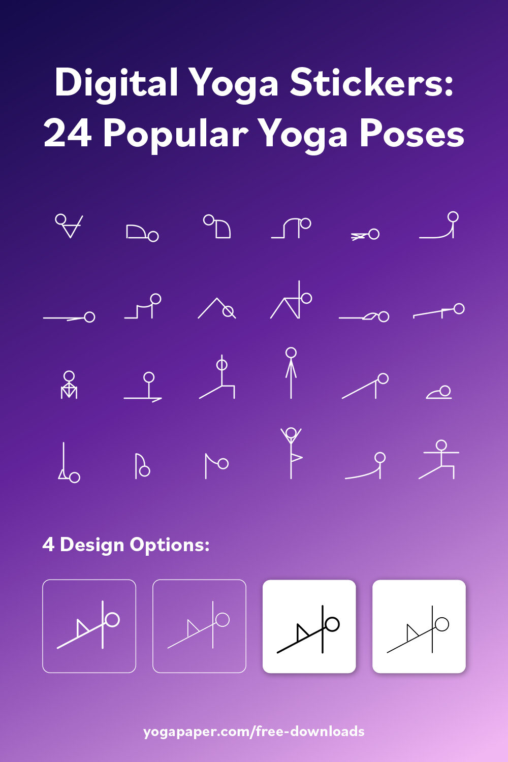 Yoga Stick Figure Poses - Yoga Paper